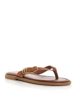 Rag & Bone Gia Thong Sandals - Umber Suede