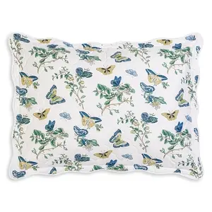 MATOUK Baudin Butterfly Quilted King Sham - Prussian Blue