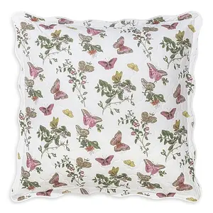 MATOUK Baudin Butterfly Quilted Euro Sham - Pink