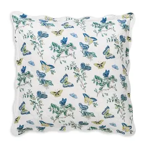 MATOUK Baudin Butterfly Quilted Euro Sham - Prussian Blue