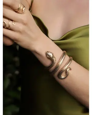 Ettika Serpentina Coiled Snake Cuff Bracelet