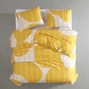 Marimekko Vesi Unikko Cotton Sateen Floral Duvet Cover Set - Calendula Yellow