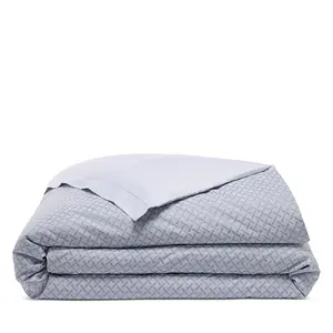 AMALIA HOME COLLECTION Luso Silk Blend Duvet Cover, Queen - White/silver