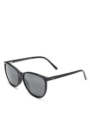 Maui Jim Ocean Round Sunglasses - Shiny Black