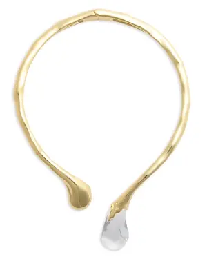 Alexis Bittar Liquid Lucite Sprout Collar Necklace - Gold