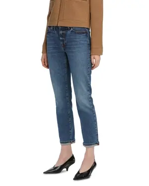 FRAME The Borrowed High-rise Ankle Jeans - Nebula