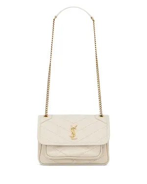 Saint Laurent Saint Laurent Niki Mini In Vintage Leather White