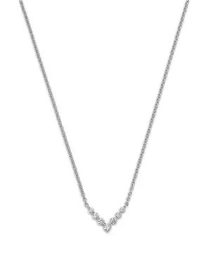 Bloomingdale'S Diamond Chevron Necklace In 14k Gold - White