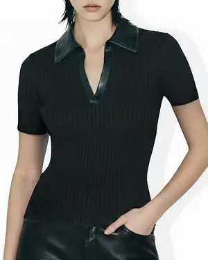 AS By DF Rowan Ribbed Polo Top