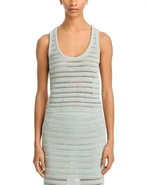 A.L.C. Kira Open Stitch Striped Tank Top