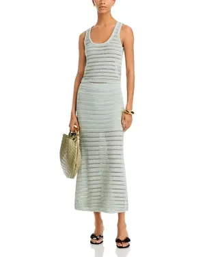 A.L.C. Kira Open Stitch Striped Tank Top