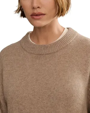 Jenni Kayne Oversized Cashmere Crewneck Pullover - Undyed Stone