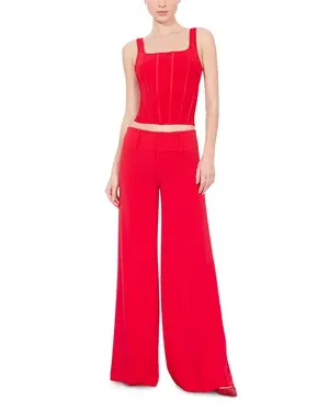 Alice + Olivia Sariah Corset Tank Top - Bright Ruby
