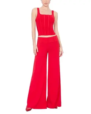 Alice + Olivia Sariah Corset Tank Top - Bright Ruby