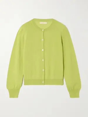 Daughter Enya Cashmere And Cotton-blend Cardigan - Green