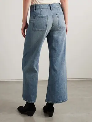 NILI LOTAN Megan Distressed Wide-leg Jeans