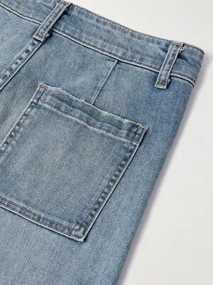 NILI LOTAN Megan Distressed Wide-leg Jeans