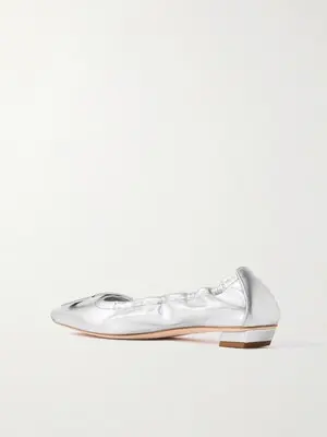 ROGER VIVIER Belle Vivier Embellished Metallic Ballet Flats