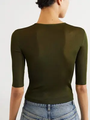 Saint Laurent Embellished Fine Knit Top