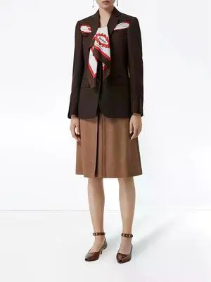 Burberry Wool Tailored Jacket With Silk Scarf Detail