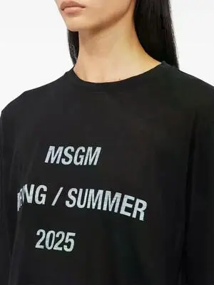 MSGM Slogan-print Cotton T-shirt