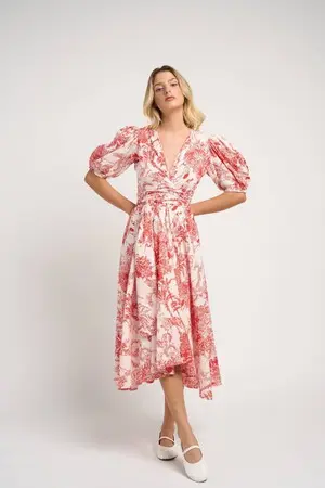 GUADALUPE DESIGN Monica Printed Midi Dress