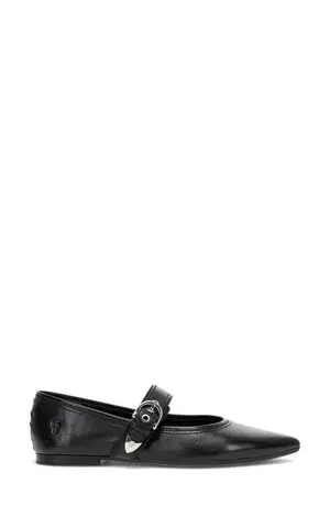 THE FRYE COMPANY Heather Pointed Toe Mary Jane Flat - Black