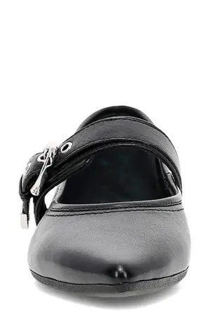THE FRYE COMPANY Heather Pointed Toe Mary Jane Flat - Black