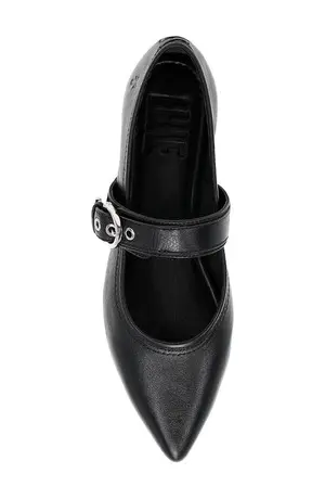 THE FRYE COMPANY Heather Pointed Toe Mary Jane Flat - Black