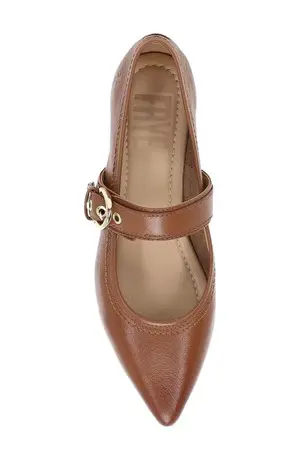 THE FRYE COMPANY Heather Pointed Toe Mary Jane Flat - Dark Latte