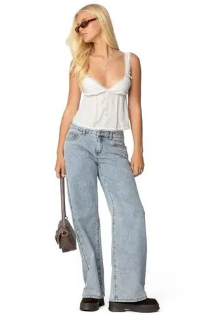 EDIKTED Andea Babydoll Tank - White