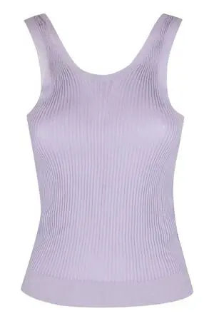 Cecilie Bahnsen Ribbed Knit Top - Purple