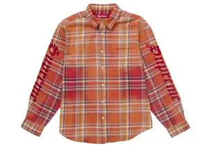 Supreme Old English Plaid Flannel Shirt - Orange