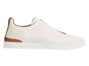 Zegna Deerskin Triple Stitch Slip-on Sneakers