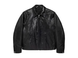 StÜssy Leather Garage Jacket - Black
