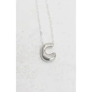 EMERSON & OLIVER Paperclip Chain Necklace With Letter Charm - Silver - C