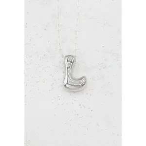 EMERSON & OLIVER Emerson & Oliver Paperclip Chain Necklace With Letter Charm Silver - L