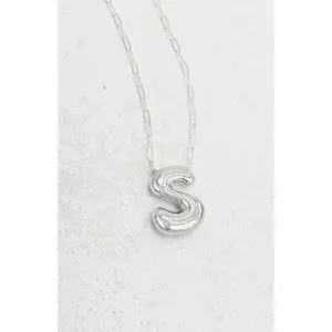 EMERSON & OLIVER Emerson & Oliver Paperclip Chain Necklace With Letter Charm Silver - S