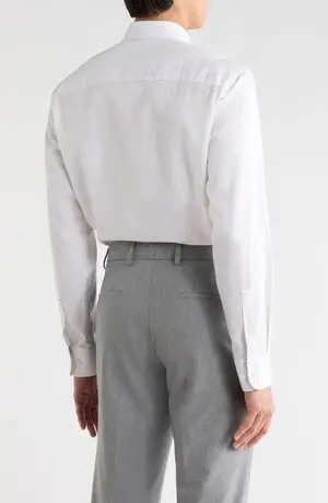JACK VICTOR Danforth Stretch Cotton & Linen Blend Dress Shirt - Sand