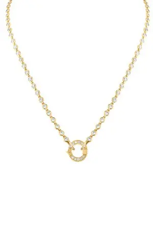 EDEN PRESLEY Diamond Bezel Front Closure Necklace - Yellow Gold/ Diamond