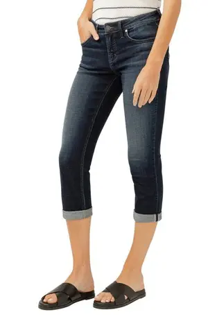 SILVER JEANS CO. Elyse Curvy Mid-rise Capri Jeans - Indigo