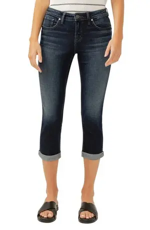 SILVER JEANS CO. Elyse Curvy Mid-rise Capri Jeans - Indigo