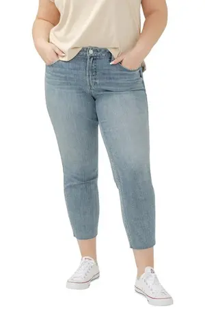 SILVER JEANS CO. Suki Curvy Mid-rise Crop Straight-leg Jeans - Indigo