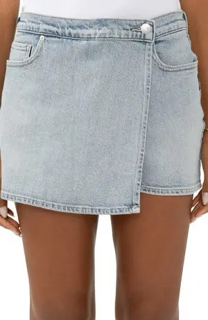 SILVER JEANS CO. Faux-wrap Denim Skort