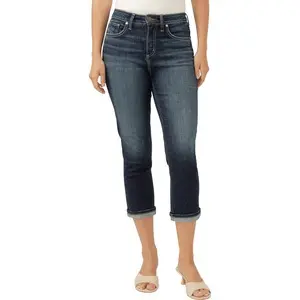 SILVER JEANS CO. Avery Curvy High-rise Capri Jeans