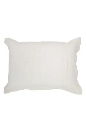 POM POM AT HOME Owen Quilted Linen Pillow Sham - Cream