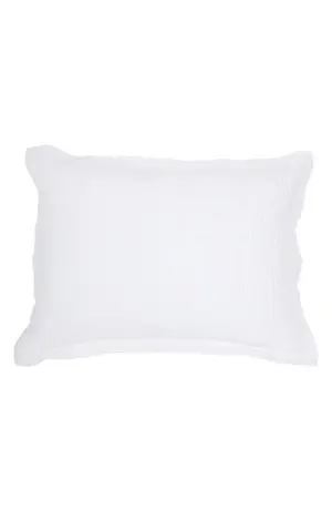 POM POM AT HOME Owen Quilted Linen Pillow Sham - White