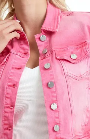 BAYEAS Cropped Denim Jacket With Puff Sleeves - Raz