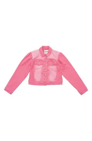 BAYEAS Cropped Denim Jacket With Puff Sleeves - Raz