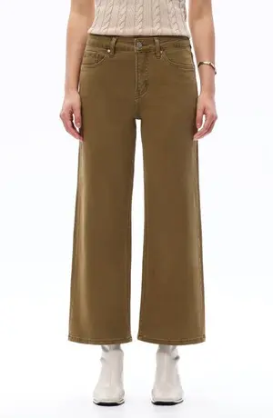 BAYEAS Bella Crop Straight Leg Jeans - Camel